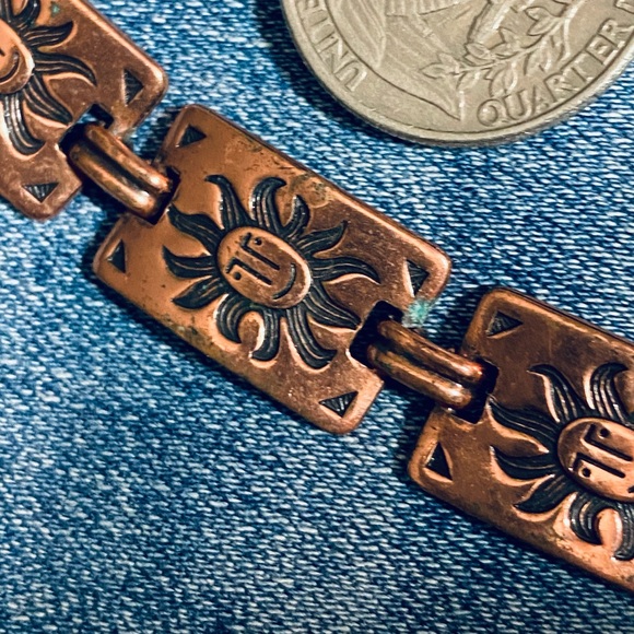 Jewelry | Vintage Copper Bracelet Hopi Indian Sun Design | Poshmark